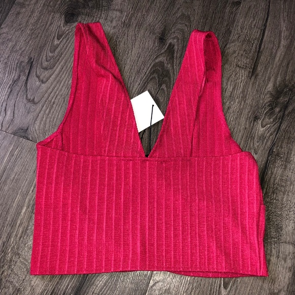 Zara | Tops | Nwt Zara Fuchsia Textured Cropped Top | Poshmark